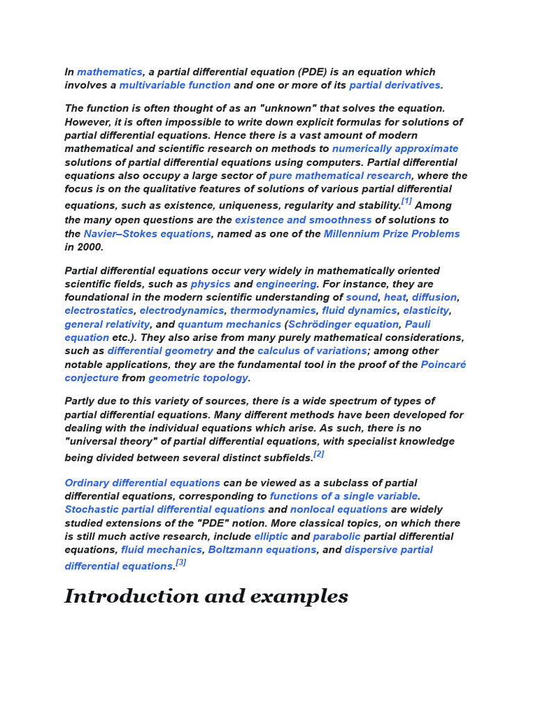 Partial Differential Equation (PDE) | PDF | Partial Differential Equation | Finite Element Method