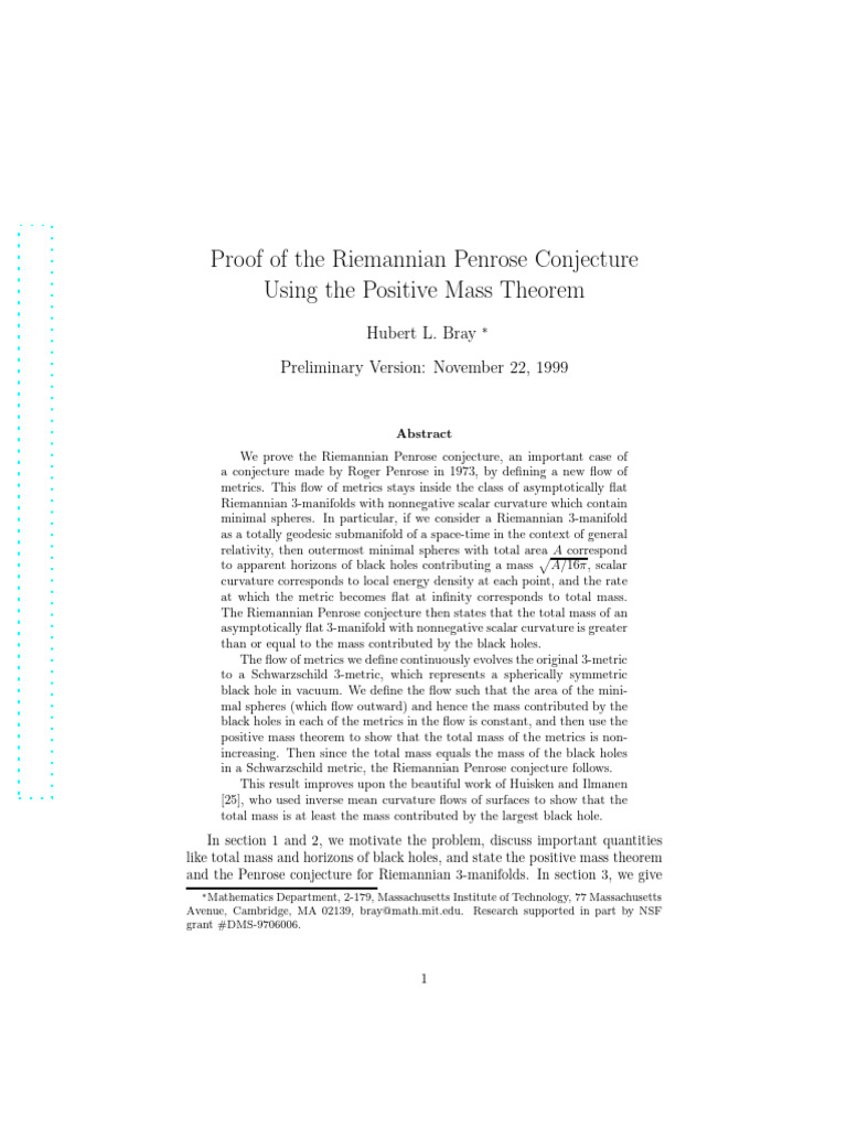 Proof of the Riemannian Penrose Conjecture Using the Positive Mass ...