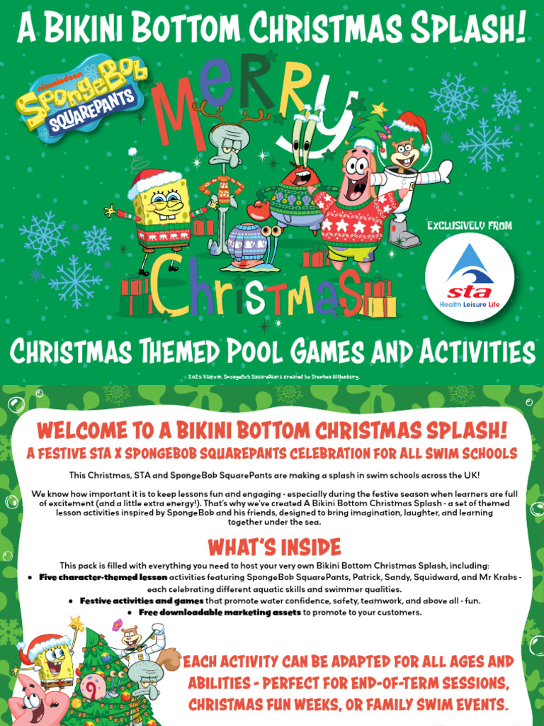 Christmas Swim Activities with SpongeBob | PDF