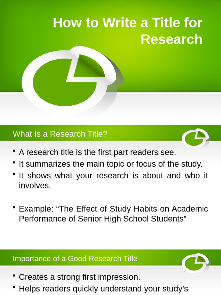 How to Write a Research Title Presentation-1 | PDF | Human ...