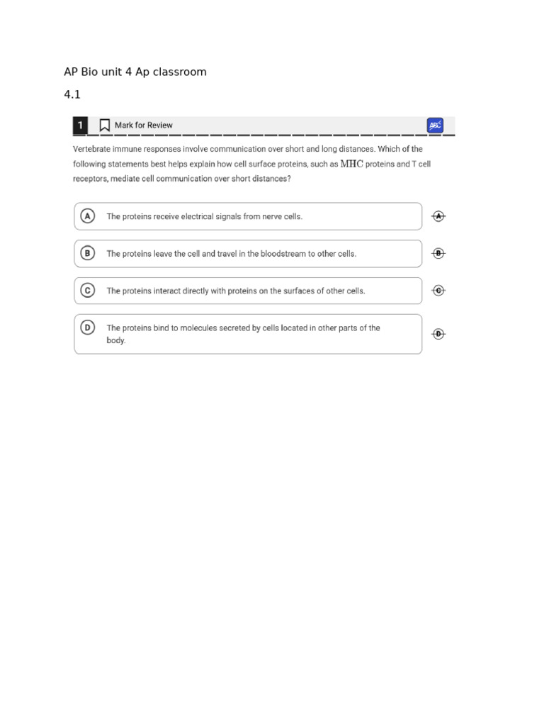 AP Bio Unit 4 AP Classroom | PDF