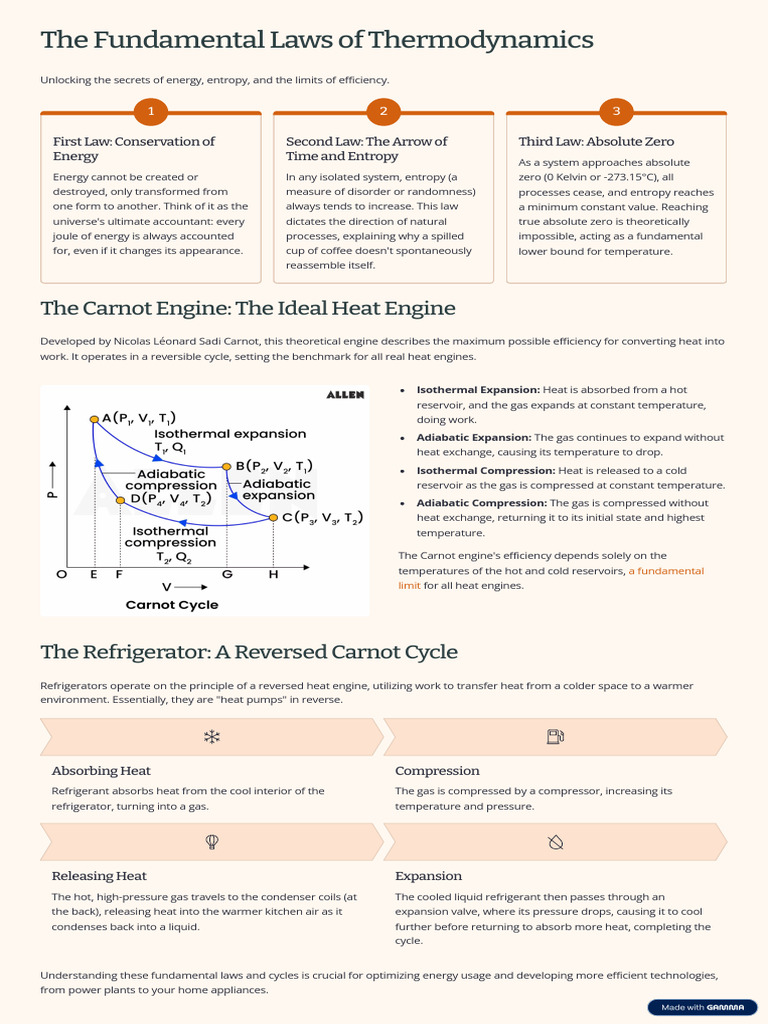The Fundamental Laws of Thermodynamics | PDF | Heat | Entropy