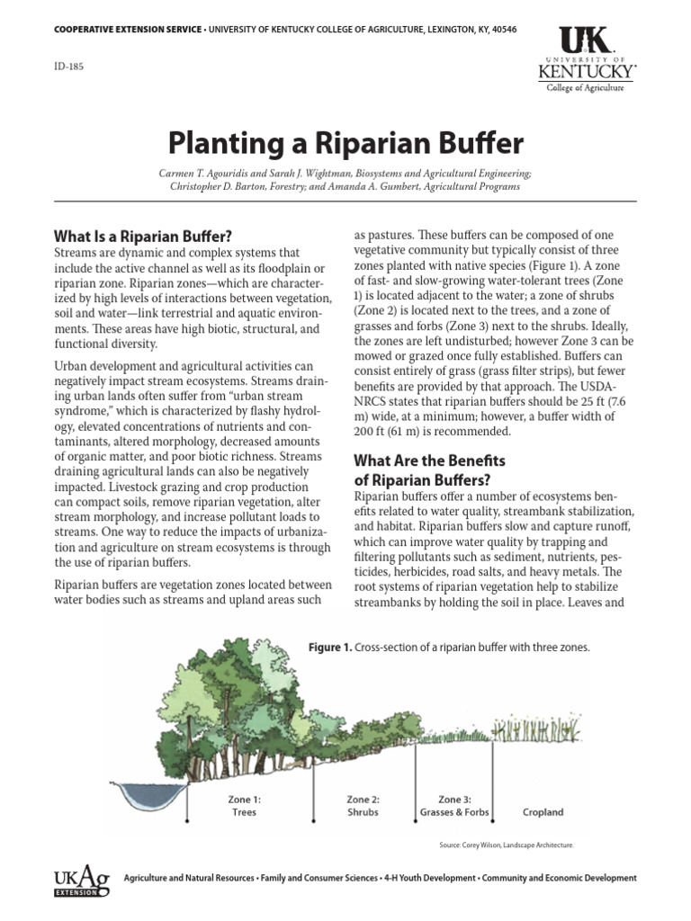 Planting A Riparian Buffer - Id185 | PDF | Riparian Zone | Plant Nursery