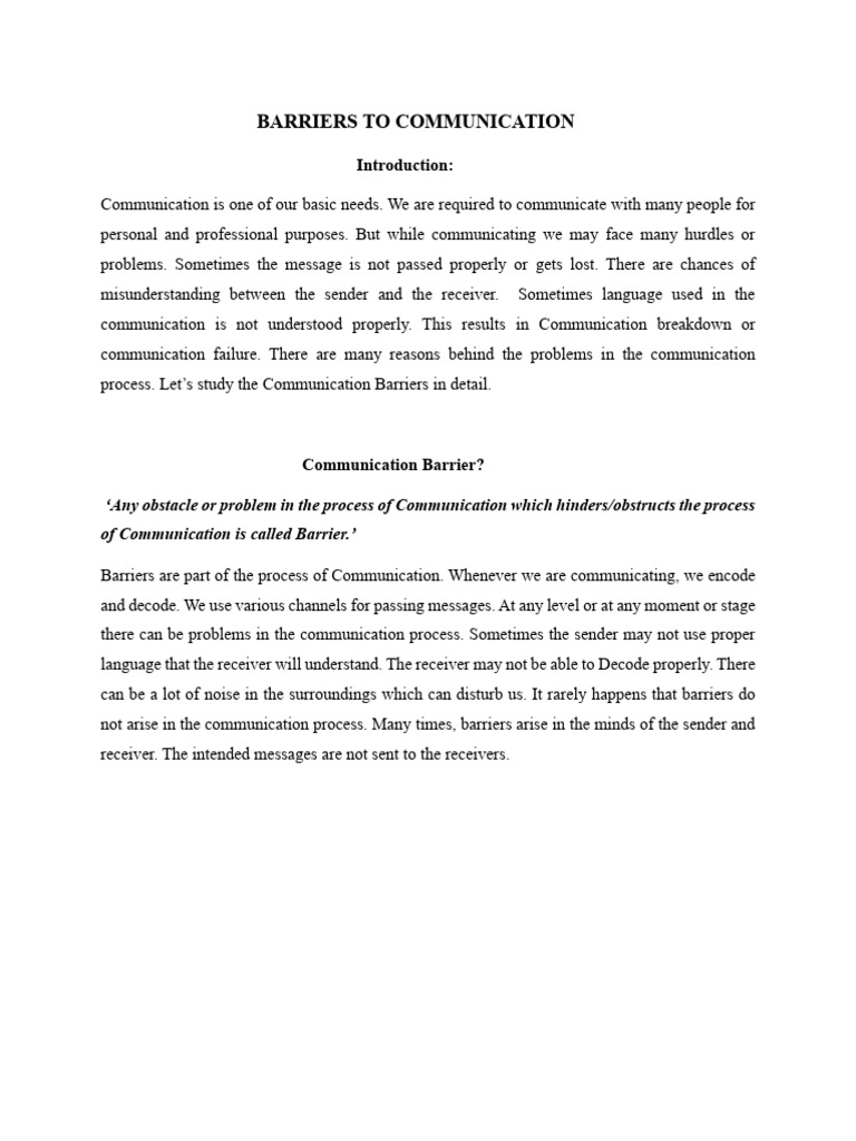 Understanding Communication Barriers | PDF | Communication | Attitude ...