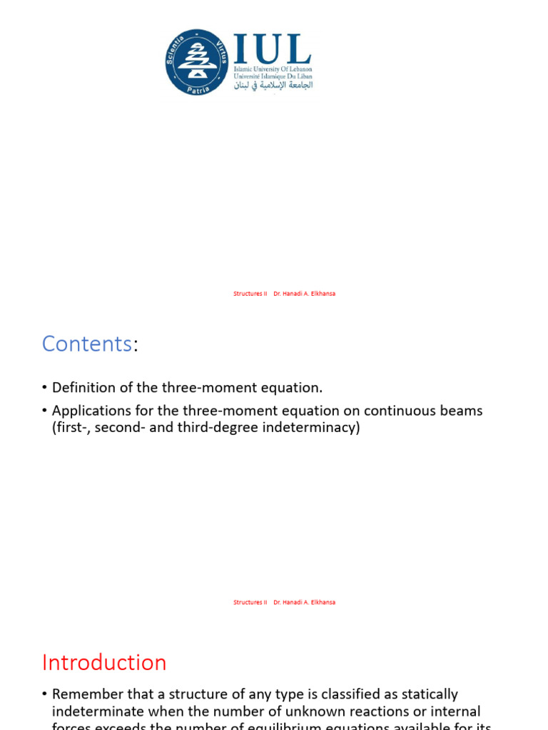 Three-Moment Equation for Beams | PDF | Beam (Structure) | Physics
