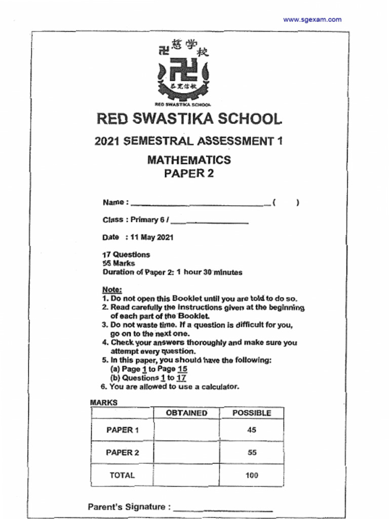 2021-Red Swastika Paper 2 (1) | PDF