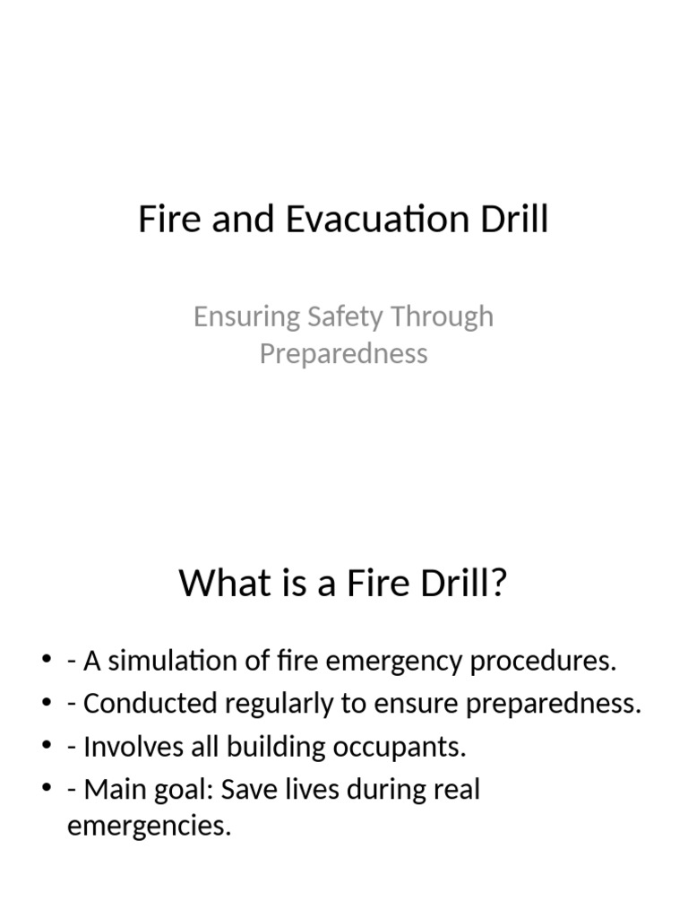 Fire Drill Procedures and Safety Tips | PDF
