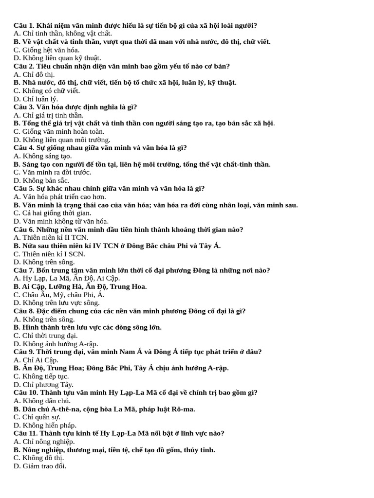 Câu Hỏi Tổng Hợp Các Bài 2_4_5 | PDF