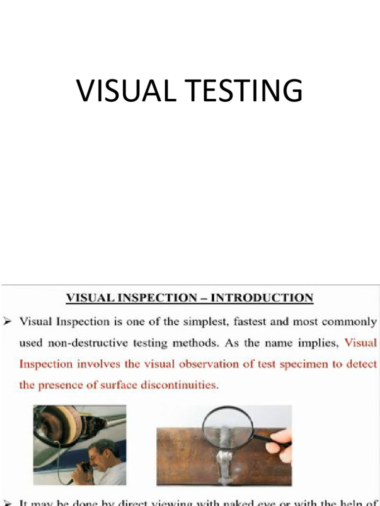 UNIT 1 - Visual Inspection | PDF