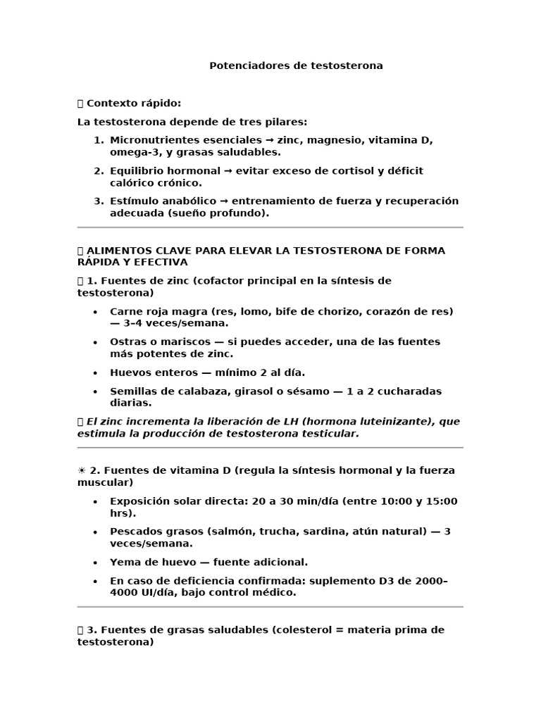 Potenciadores de Testosterona 1 | PDF | Testosterona | Alimentos