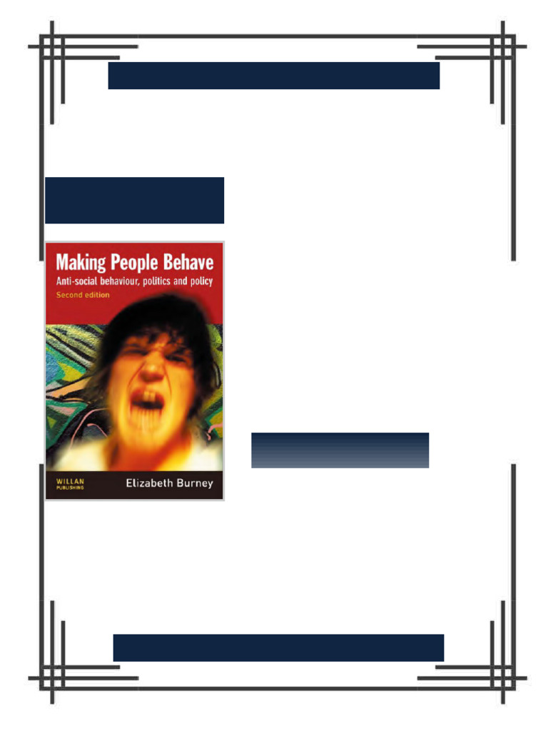 Making People Behave Anti social Behaviour Politics and Policy 2nd ed ...