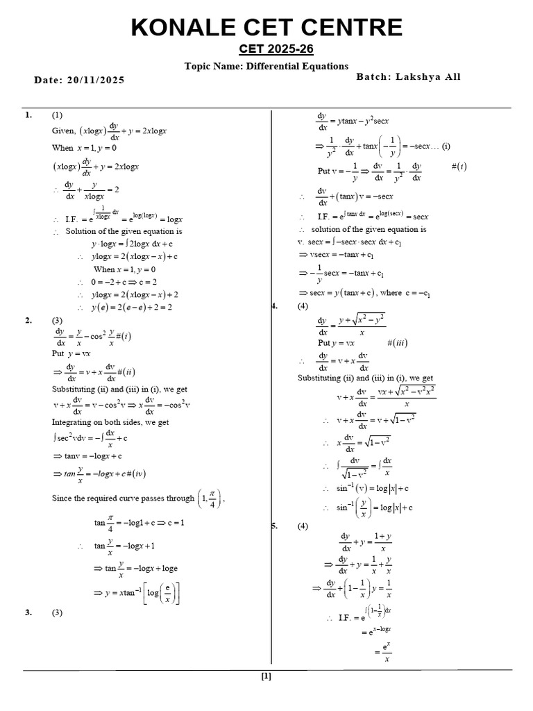 Differential Equations Solutions Guide | PDF | Chess Theory | Chess