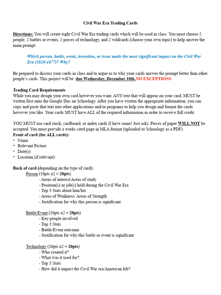 Civil War Trading Cards (2) | PDF | Military | Conflicts