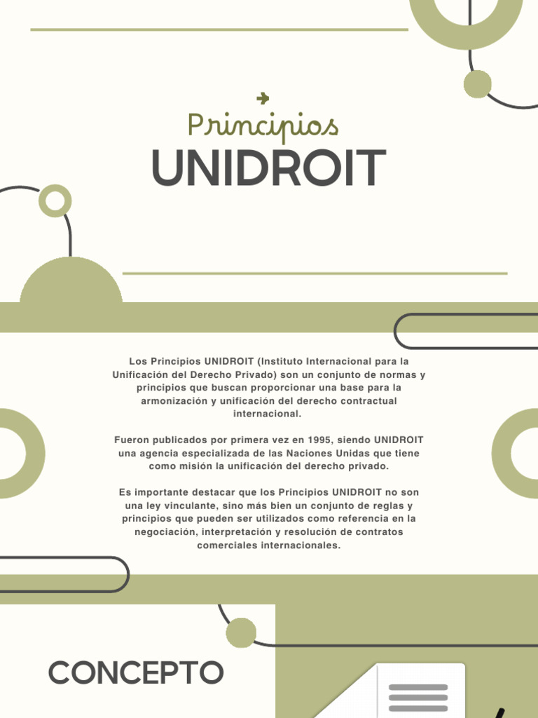 Principios UNIDROIT en Contratos Internacionales | PDF