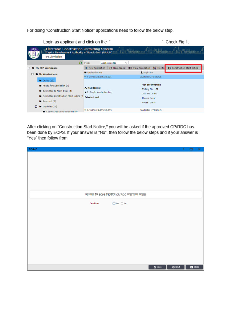 Construction Start Notice Application Guide | PDF | Computing | Software