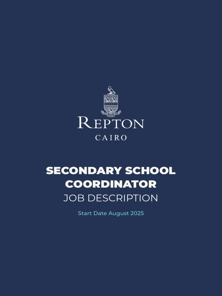 RCairo Secondary School Coordinator JD 25-26 - Branded | PDF | Teachers | Curriculum