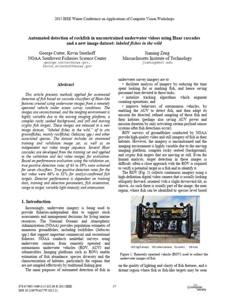 Automated Fish Detection Using Haar Cascades | PDF | Computer Vision