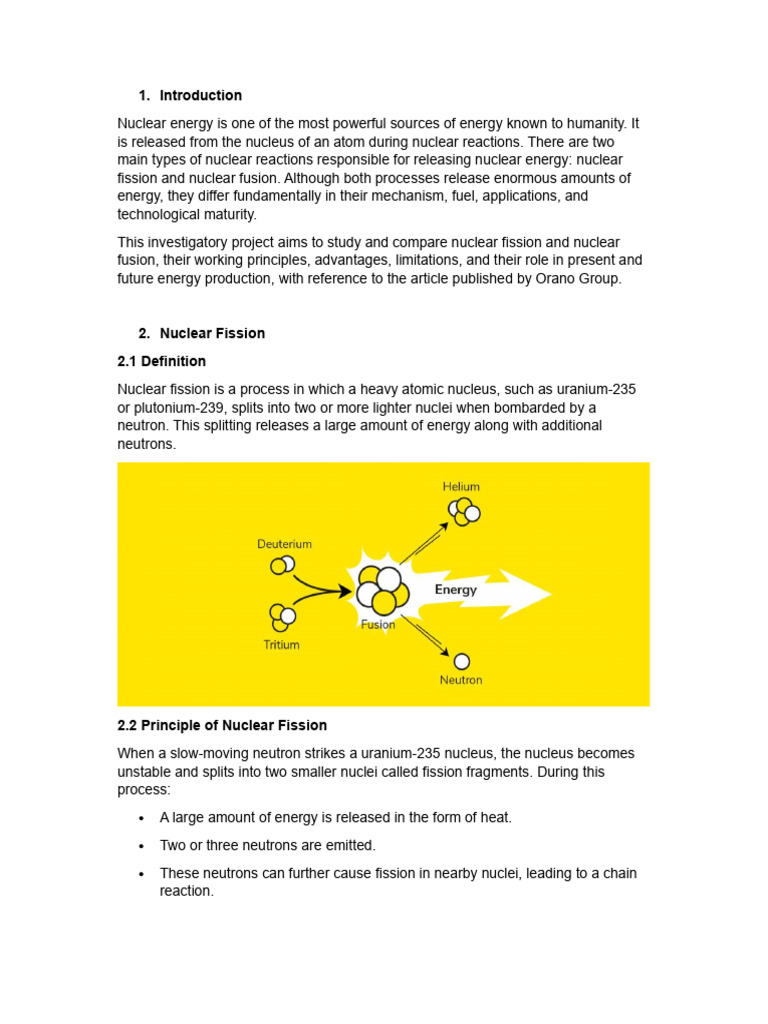 Nuclear Fission vs Fusion: Energy Comparison | PDF | Nuclear Fusion ...