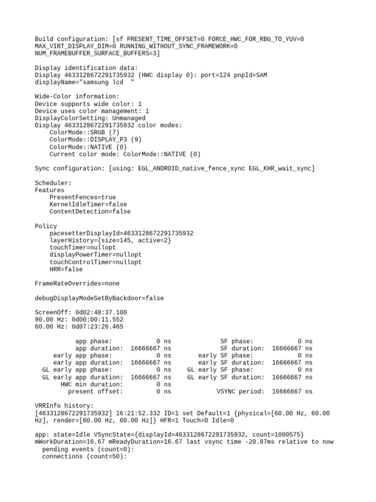 Display Configuration and Performance Data | PDF | Film And Video ...