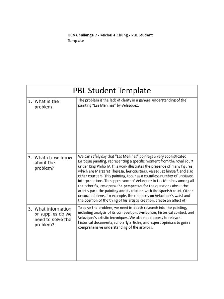 UCA Challenge 7 - Michelle Chung - PBL Student Template | PDF ...