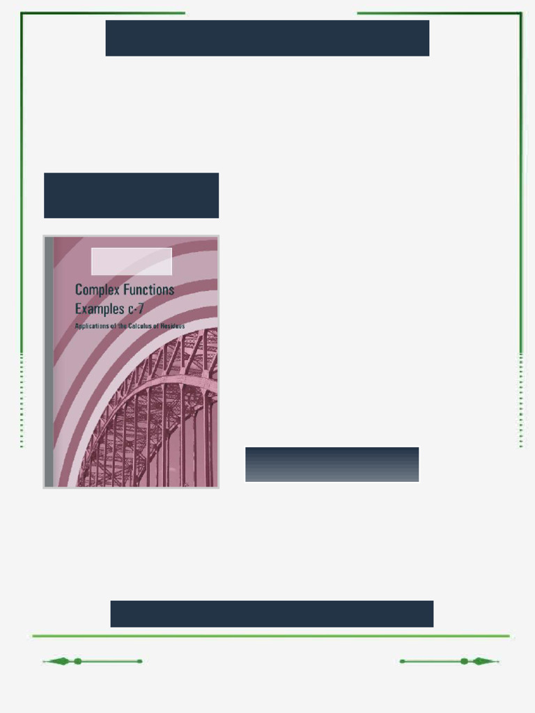 Complex Functions Examples c 7 Applications of the Calculus of Residues ...
