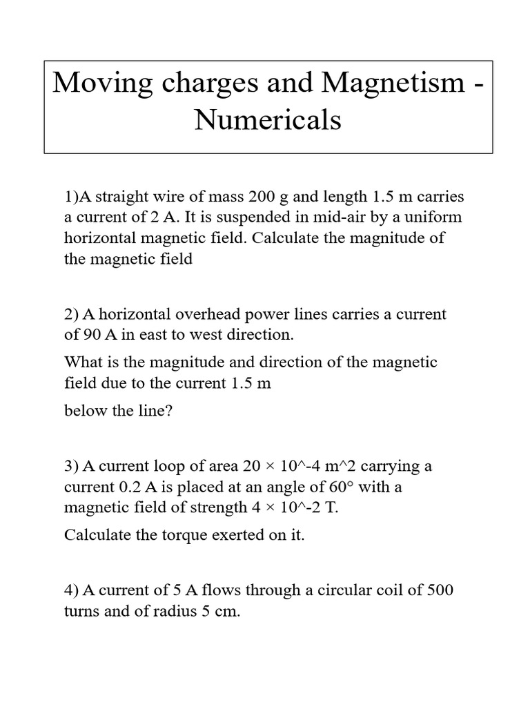 Magnetic Field Calculations and Concepts | PDF | Magnetic Field ...