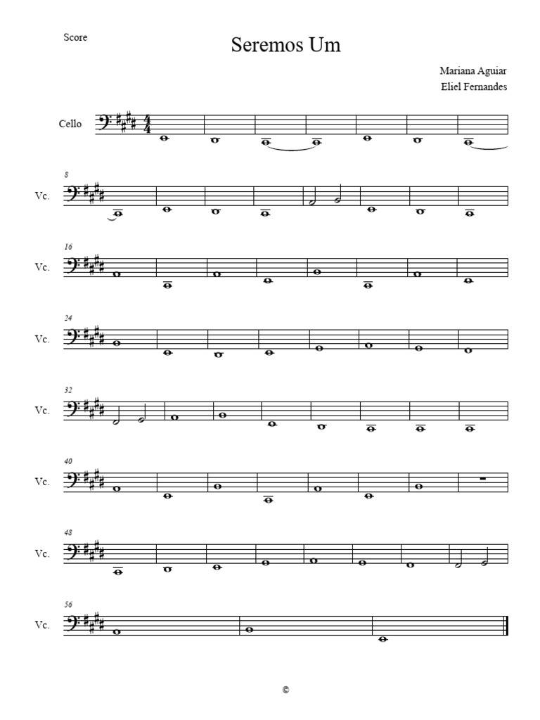Notas de Cello por Mariana Aguiar | PDF