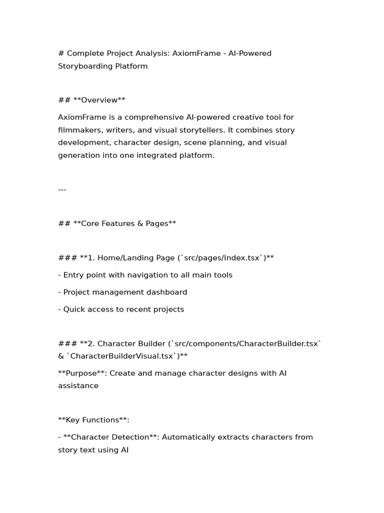 Complete Project Analysis for AxiomFrame | PDF | Camera | 3 D Computer ...