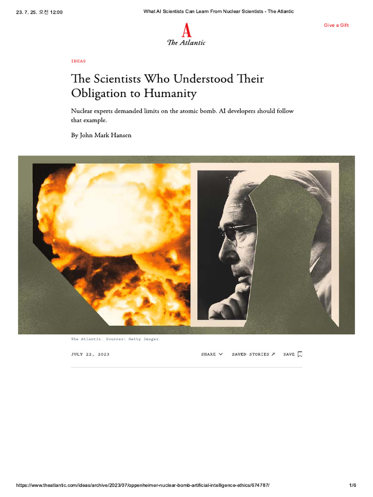 What AI Scientists Can Learn From Nuclear Scientists - The Atlantic | PDF