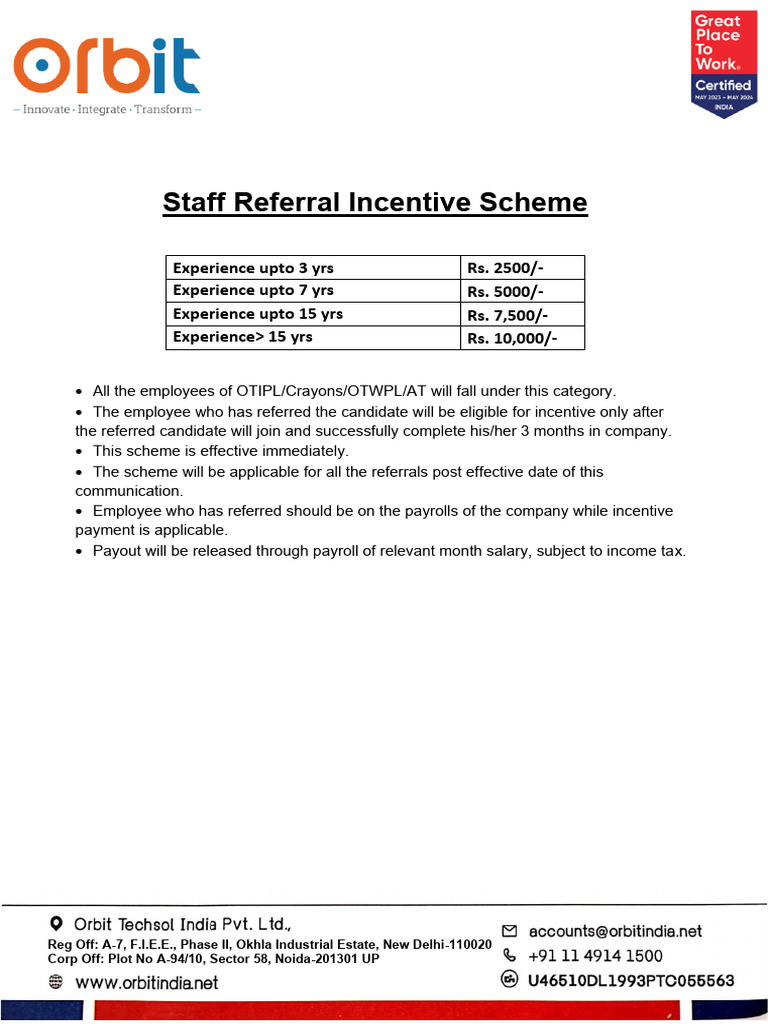 Staff Referral Scheme | PDF