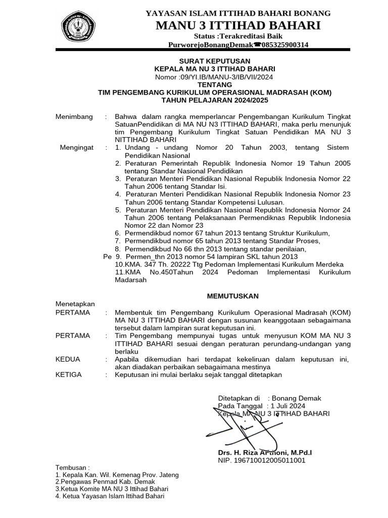 SK Tim Pengembang Ktsp2022-23 f4 Ok | PDF