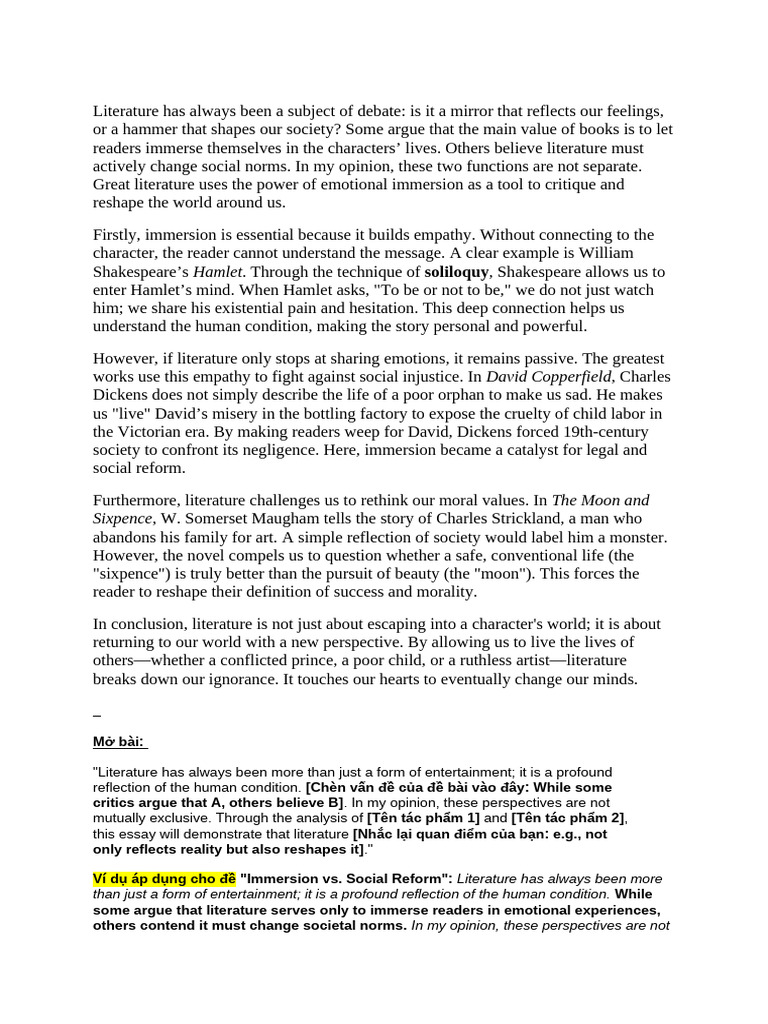 Literature Has Always Been A Subject of Debate | PDF | Hamlet | Charles ...