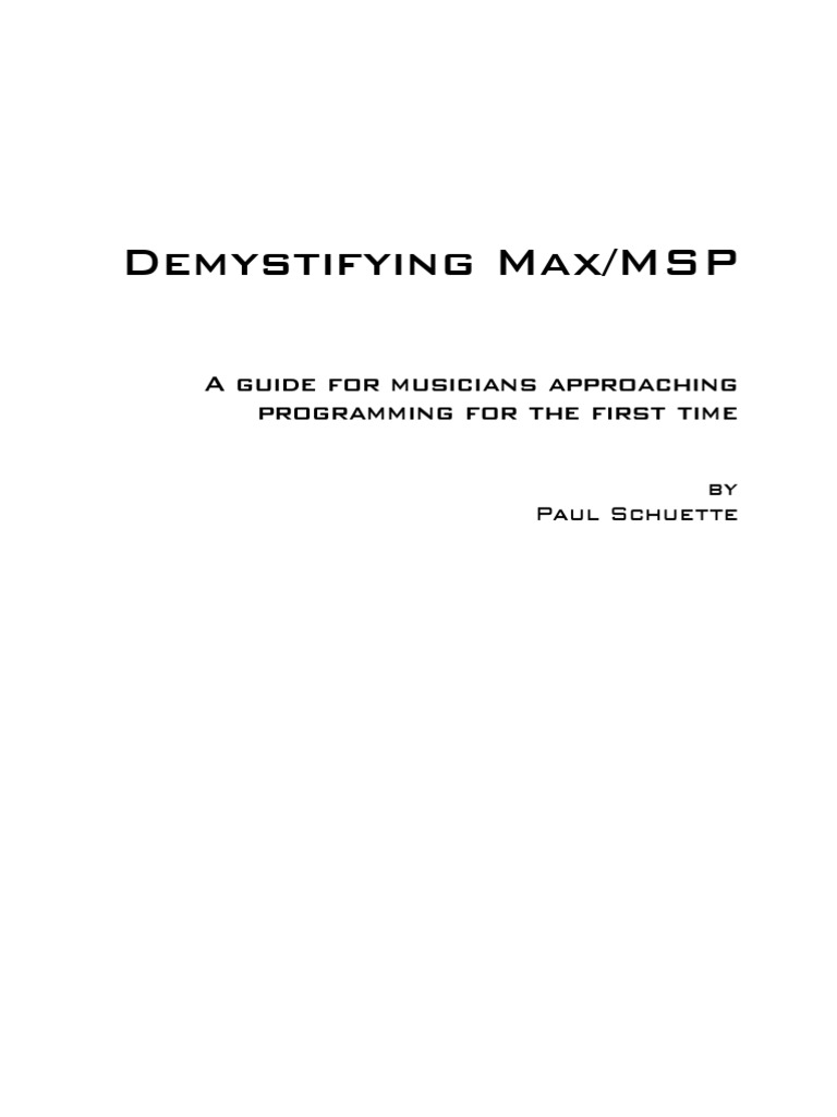 Demystifying Maxmsp Pdf Synthesizer Parameter Computer Programming