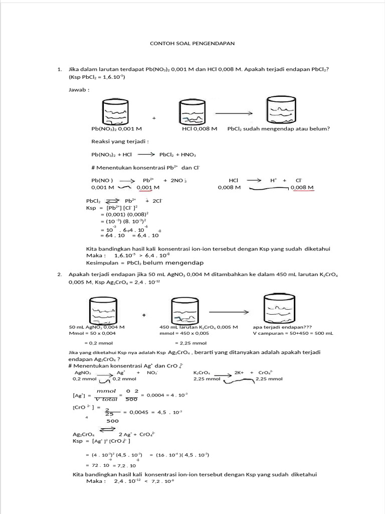 Contoh Soal Endapan Kimia Pb dan Ag | PDF