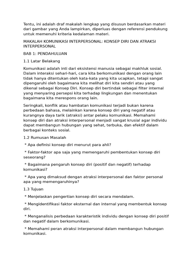 Konsep Diri dan Atraksi Interpersonal | PDF
