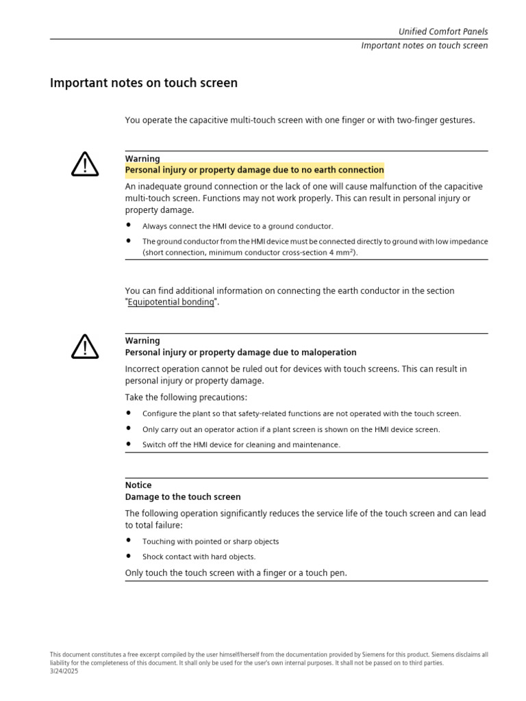 Touch Screen Operation Guidelines | PDF | Touchscreen | Electricity