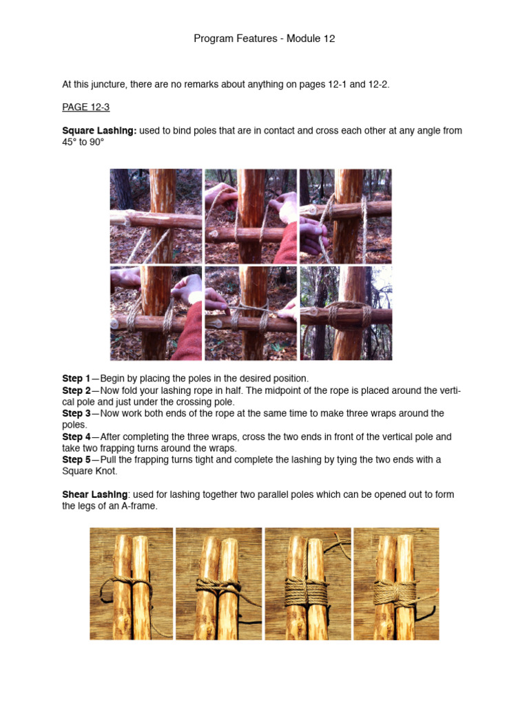 Essential Lashing Techniques Guide | PDF | Knot