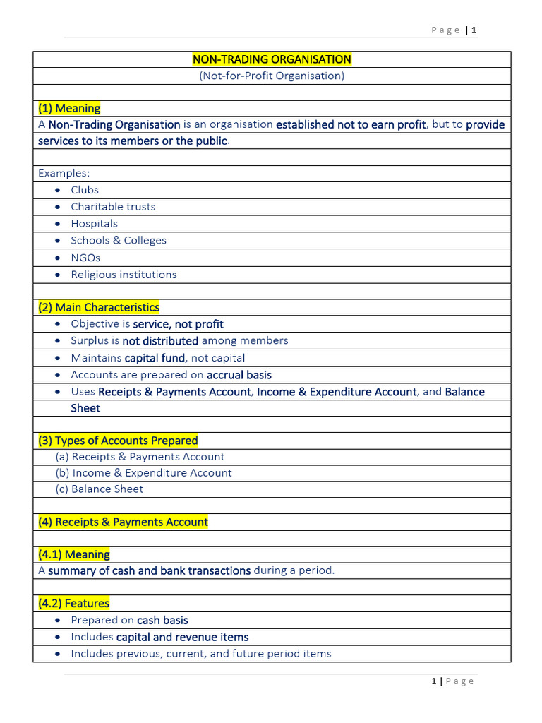 Understanding Non-Trading Organizations | PDF