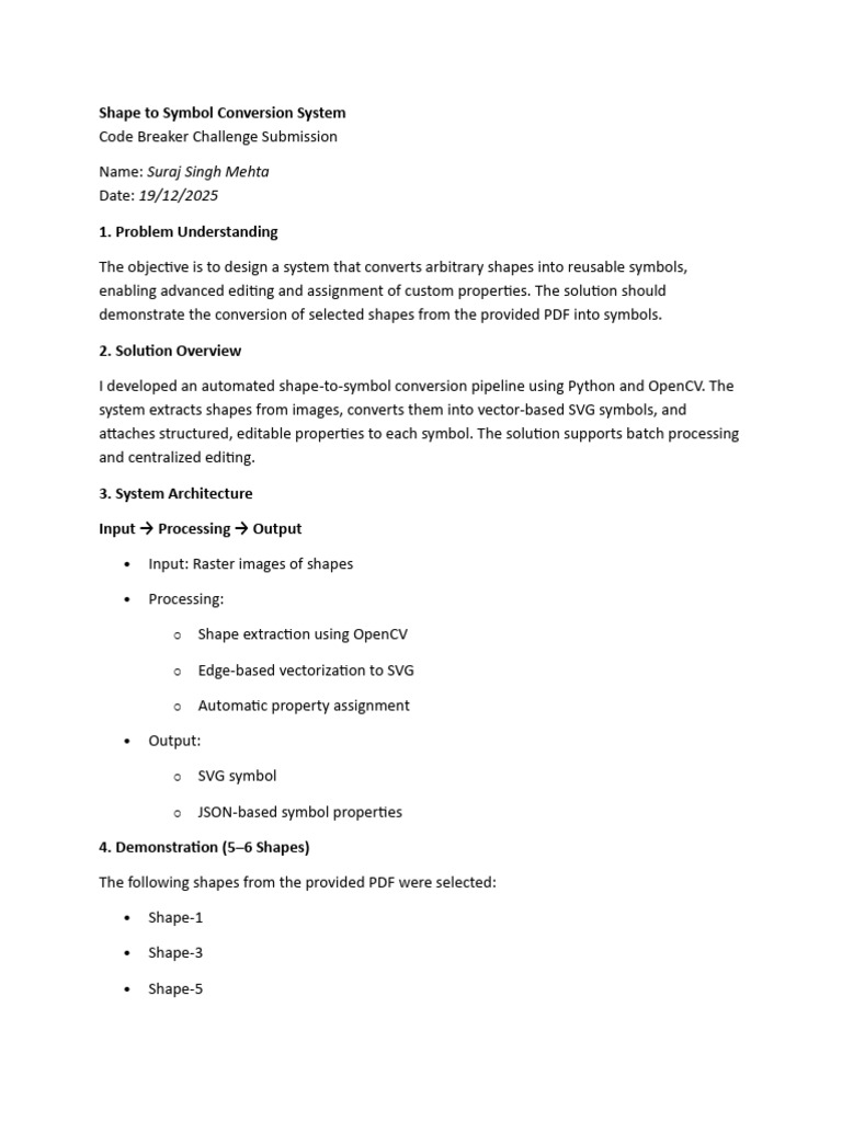 Shape to Symbol Conversion System | PDF | Software Engineering | Graphics