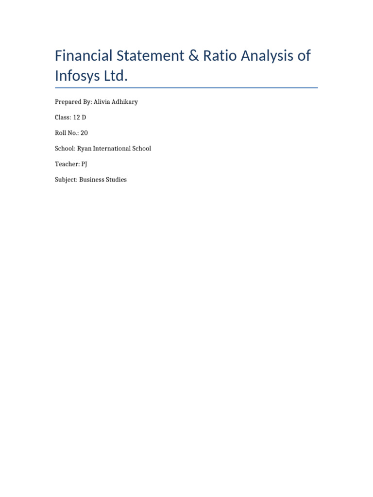 Infosys Financial Analysis Report | PDF
