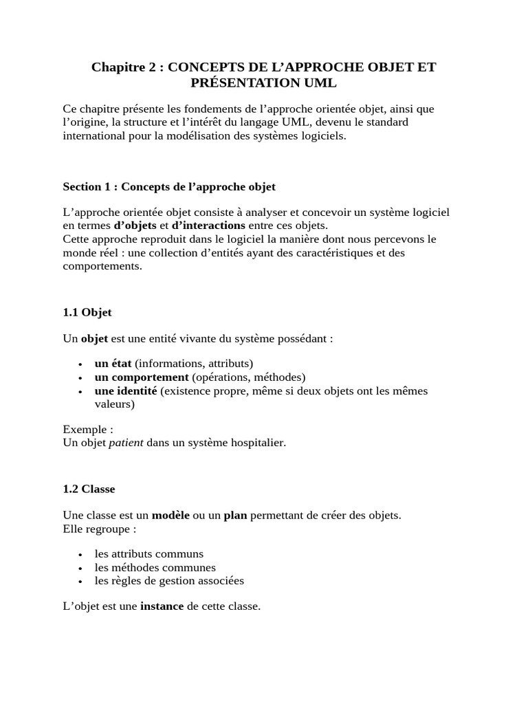 Chapitre 2 d'UML | PDF | Langage de Modélisation Unifié | Programmation ...