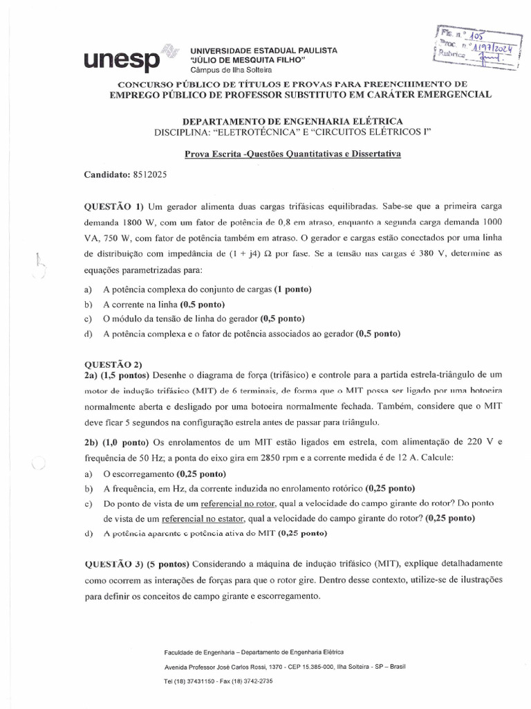Prova Aplicada em 2024 | PDF