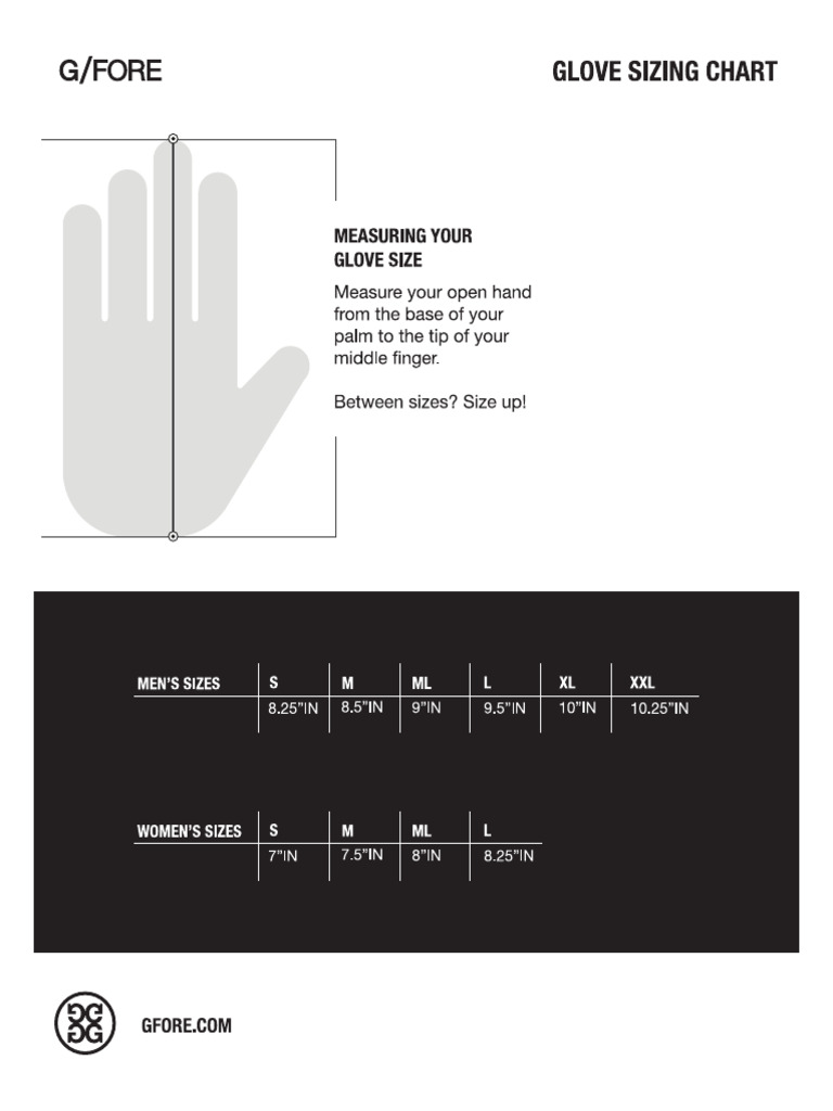 Gfore Glove Sizing Chart | PDF
