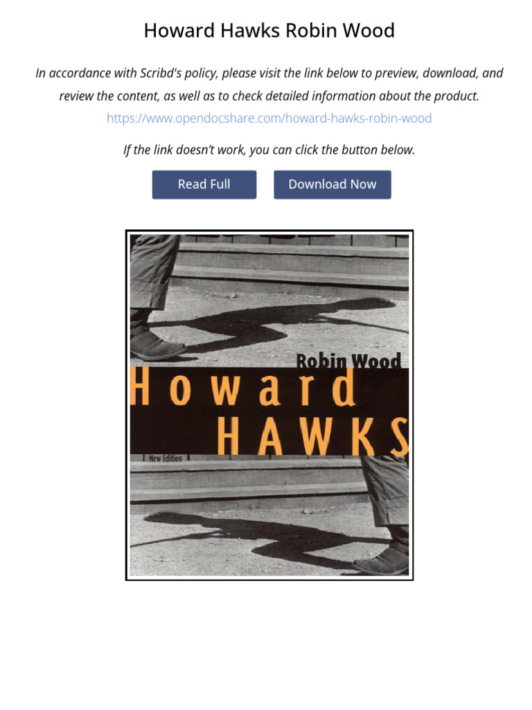 Howard Hawks Robin Wood | PDF