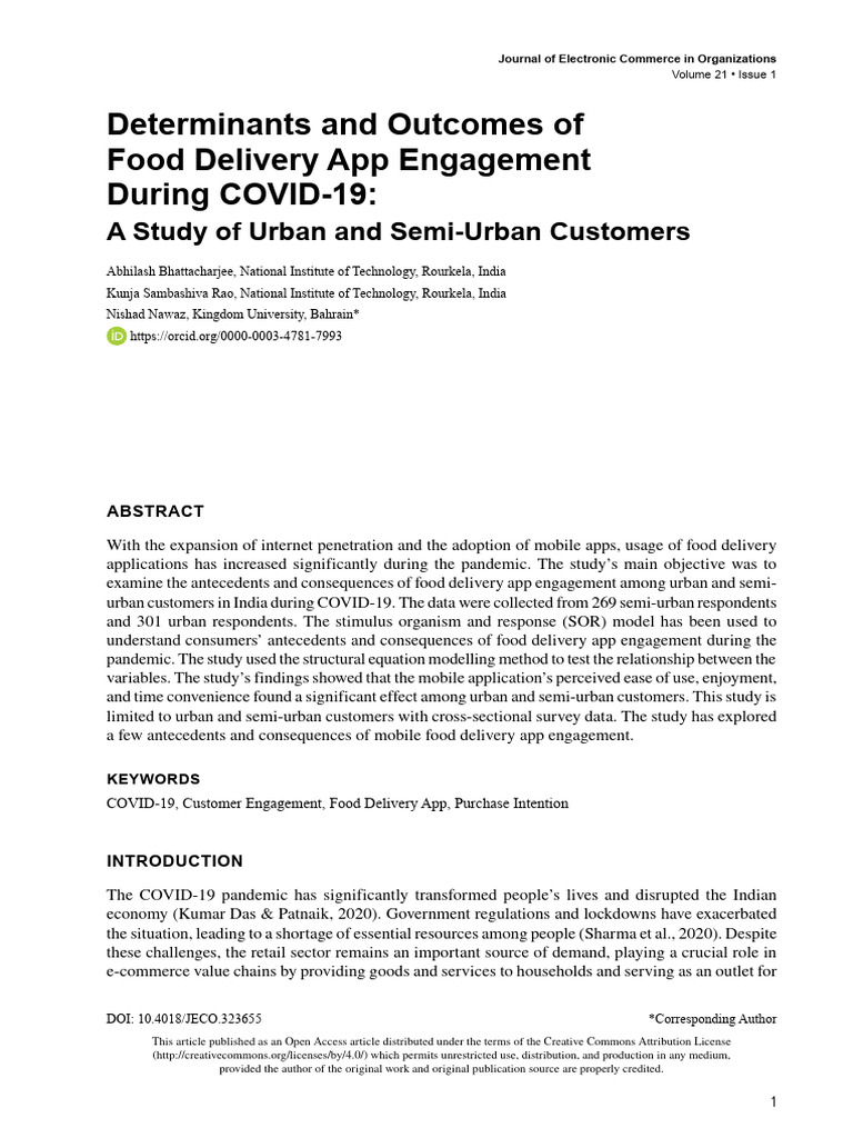 Bhattacharjee Et Al. (2023) Food Covid | PDF | Consumer Behaviour ...