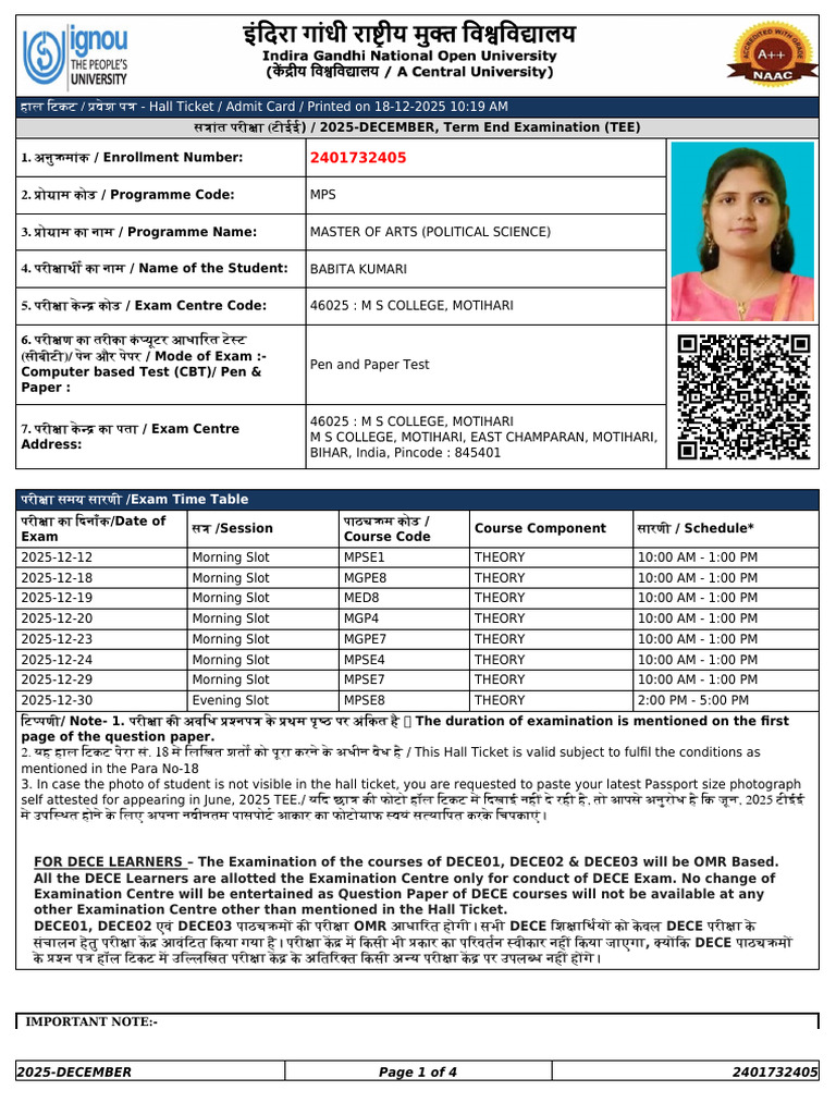 Admit Card 2401732405 (1) | PDF
