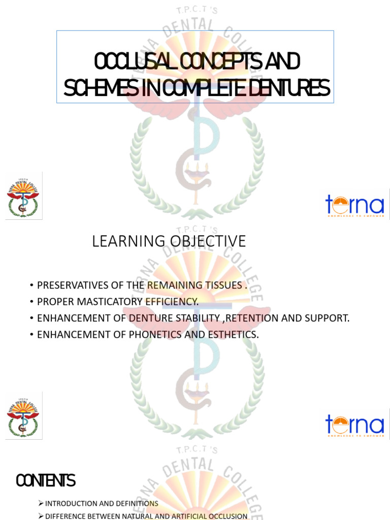 12. Occlusal Concepts and Schemes in Complete Dentures | PDF | Dentures ...