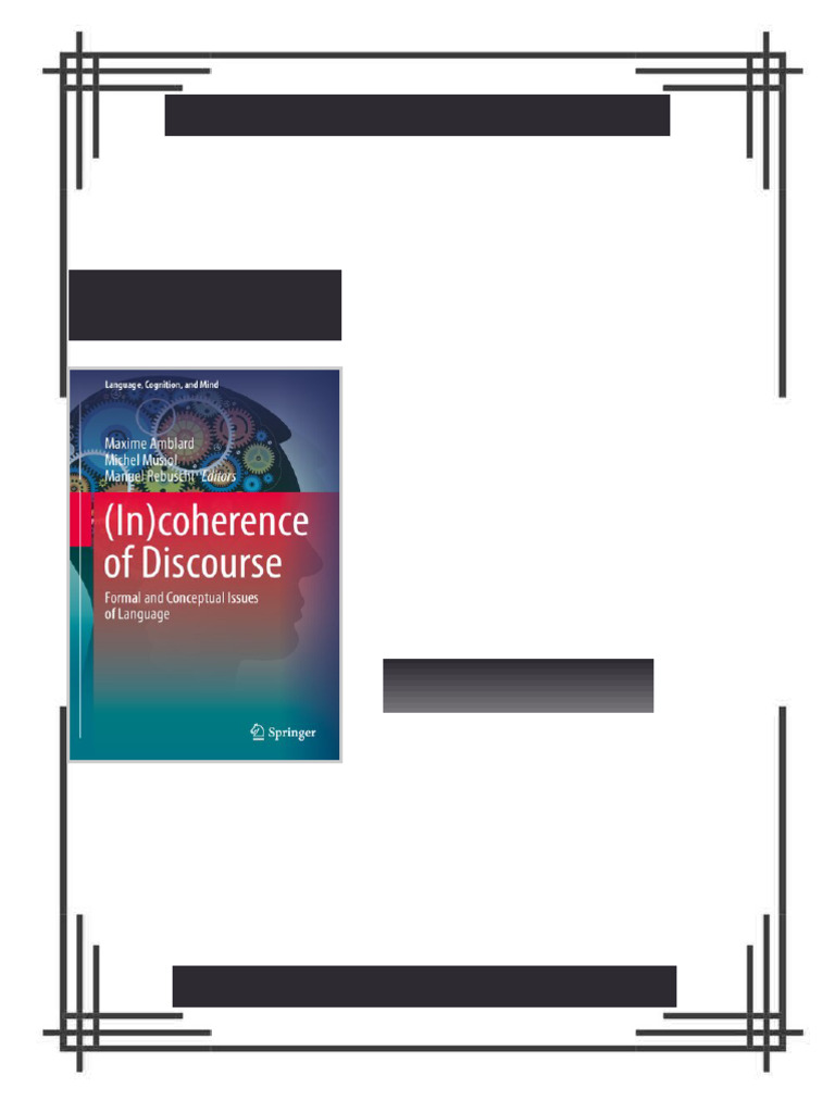 In coherence of Discourse Formal and Conceptual Issues of Language ...