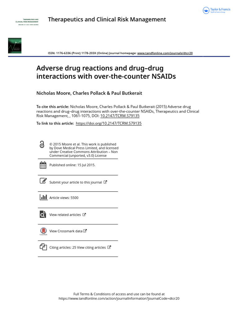 Adverse Drug Reactions and Drug Drug Interactions With Over-The-counter ...