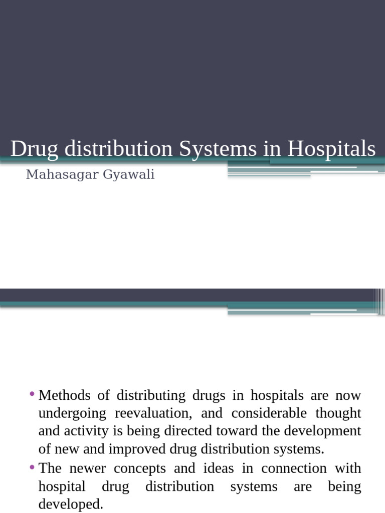 Drug Distribution System | PDF | Pharmacy | Medical Prescription